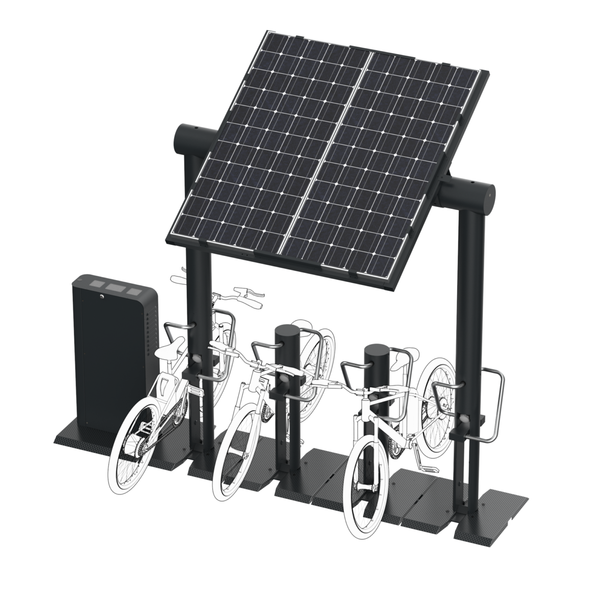 SOLAR BIKE CHARGING SYSTEM jCHARGE - IBOMBO | Public Bike Repair Station